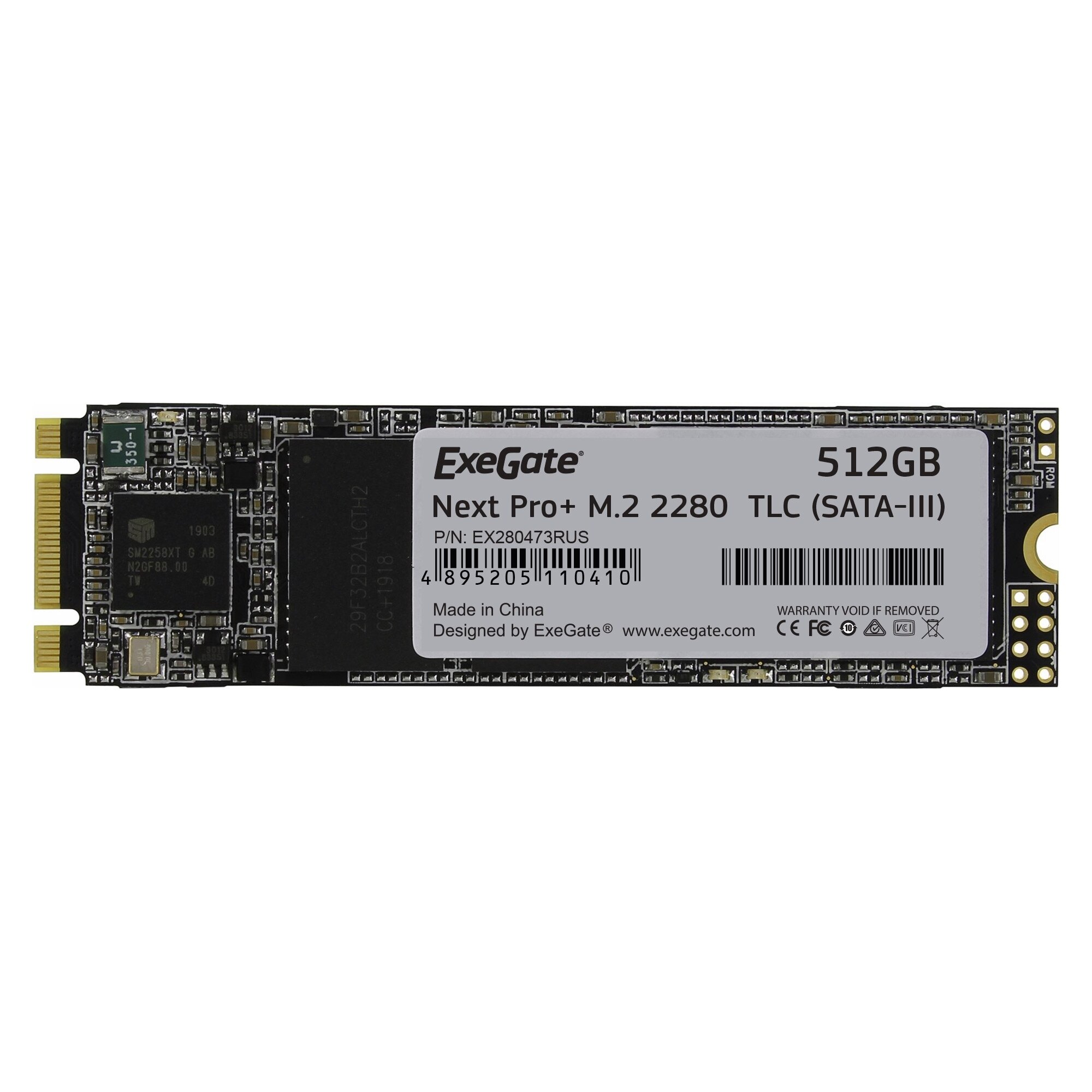 Накопитель SSD ExeGate 512Gb M.2 EX280473RUS UV500MNextPro+ 2280 3D TLC (SATA-III)