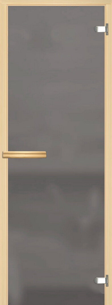 Дверь для сауны и бани АКМА Aspen M 7х20 (матовая серая, 8 мм, коробка осина, арт. 110M)