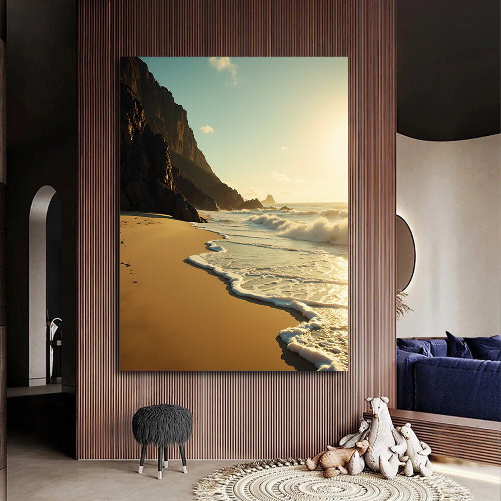 Горный пейзаж / Море, картина с природой, 60х80 см.