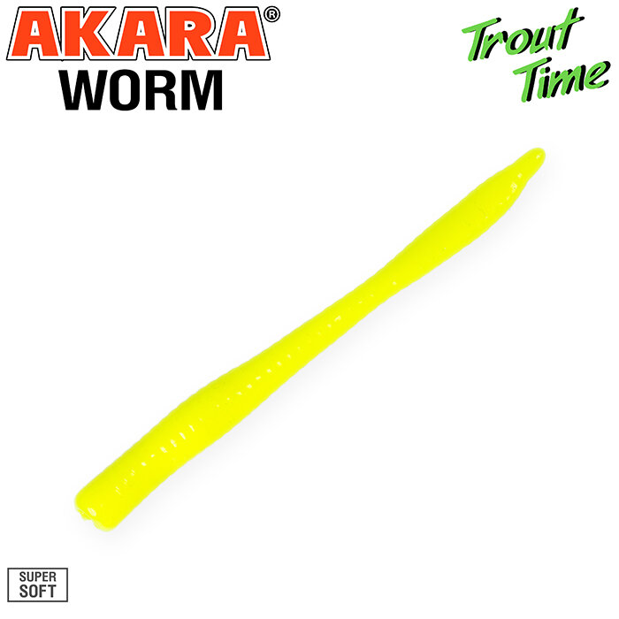 Силиконовая приманка AKARA Trout Time WORM 3 Color 04Y GARLIC (чеснок)