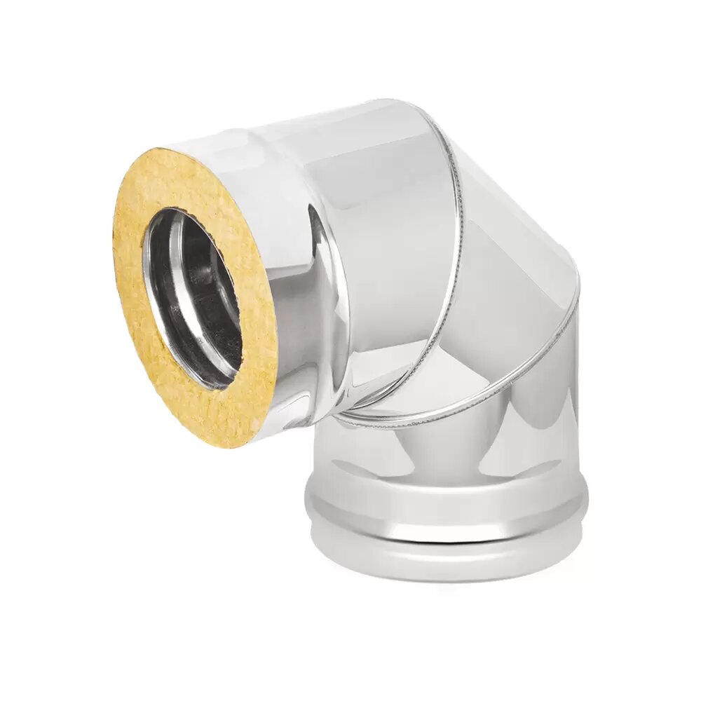 Сэндвич-колено Оцинковка+Нержавейка (AISI 430/0,8мм) 90 градусов 4 секции (150x250)