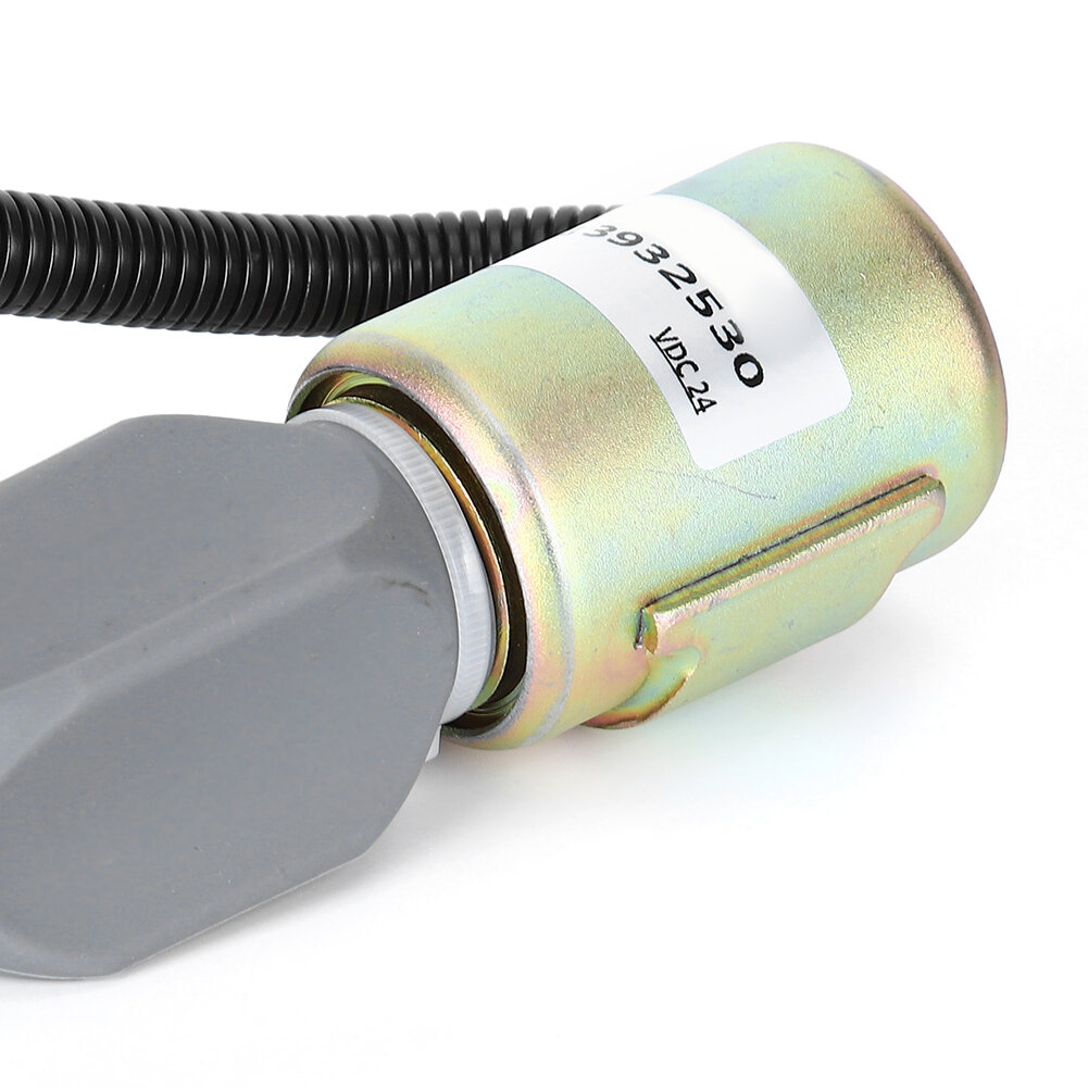 Электромагнитный клапан отключения двигателя 24V 3932530 SA‑4756‑24 для Cummins 4BT 6BT5, для экскаваторов R220‑5 R210‑3 R220‑5, для экскаватора Komatsu PC200-6, материал нержавеющая сталь + пластик, цвет по изображению, OEM 3932530, красный провод