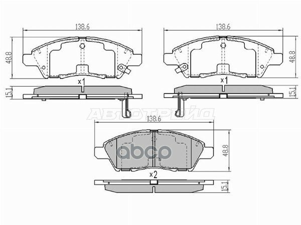 Колодки тормозные (Спереди) Nissan March 10-22 / Note 12-20 Sat арт. ST-AY040-NS140