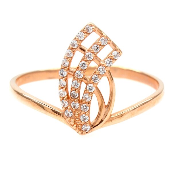 Кольцо, красное золото, 585 проба, фианит