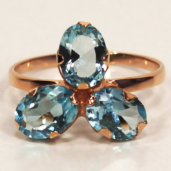 Кольцо, красное золото, 585 проба, топаз