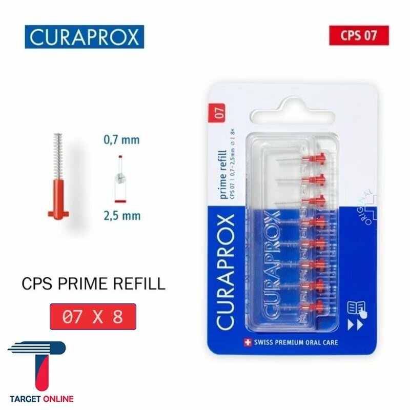 CURAPROX Ершики для зубов межзубные, без держателя, для пациентов с коронками, винирами, мостами. Комплект из 8 ершиков 0,7 мм, для взрослых и детей от 5 лет