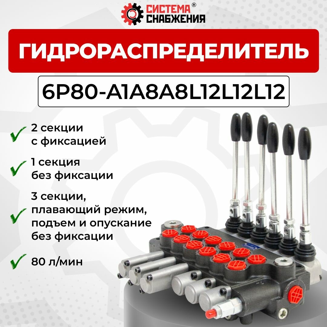 Гидрораспределитель 6P80-A1A8A8L12L12L12