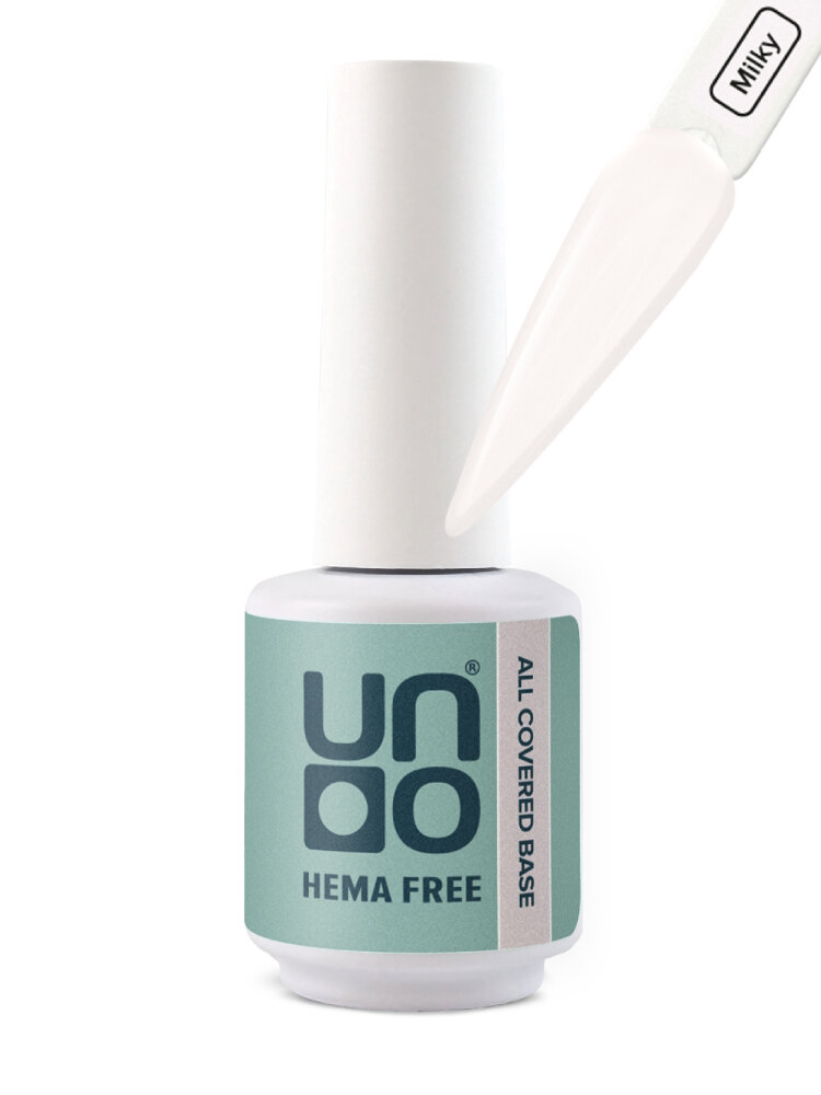 UNO, HEMA FREE, Гель-лак базовый All Covered Base Gel, 10 г Milky