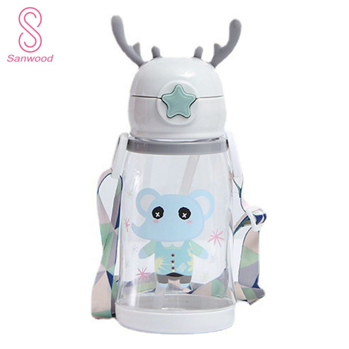 Бутылка для воды на открытом воздухе Lovely Antlers Детская спортивная бутылка для воды с соломинкой