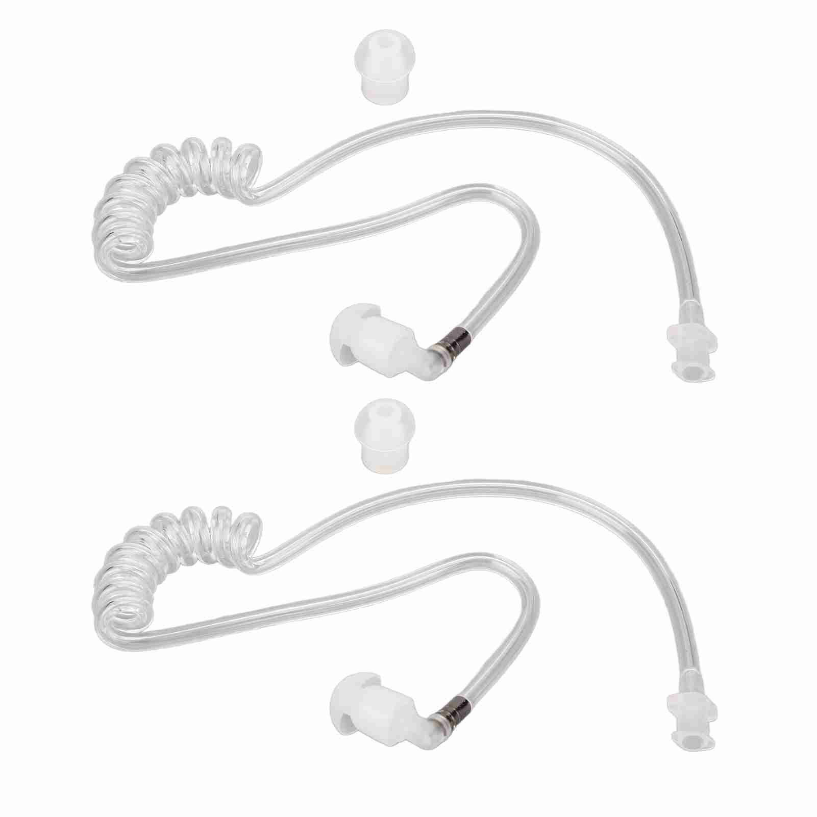 Replacement Acoustic Tube Comfortable Detachable Transparent Clear for Motorola Two Way Radio Headphones 2 Pack