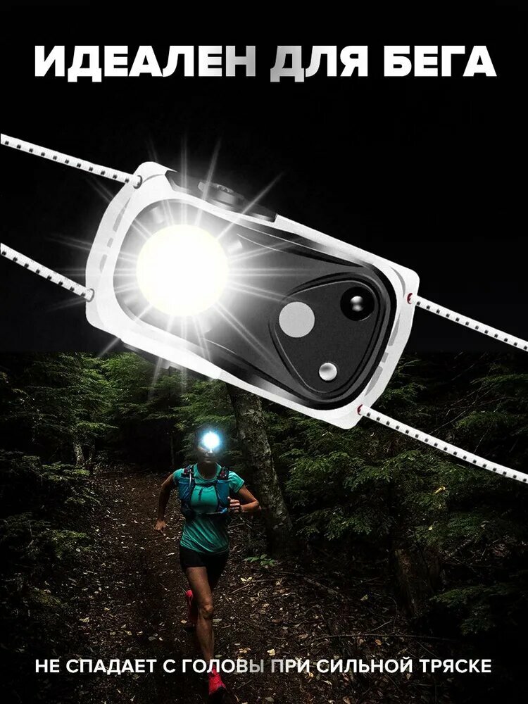 Налобный фонарь "Atlantic Colibri", белый, пластик, 80 часов работы