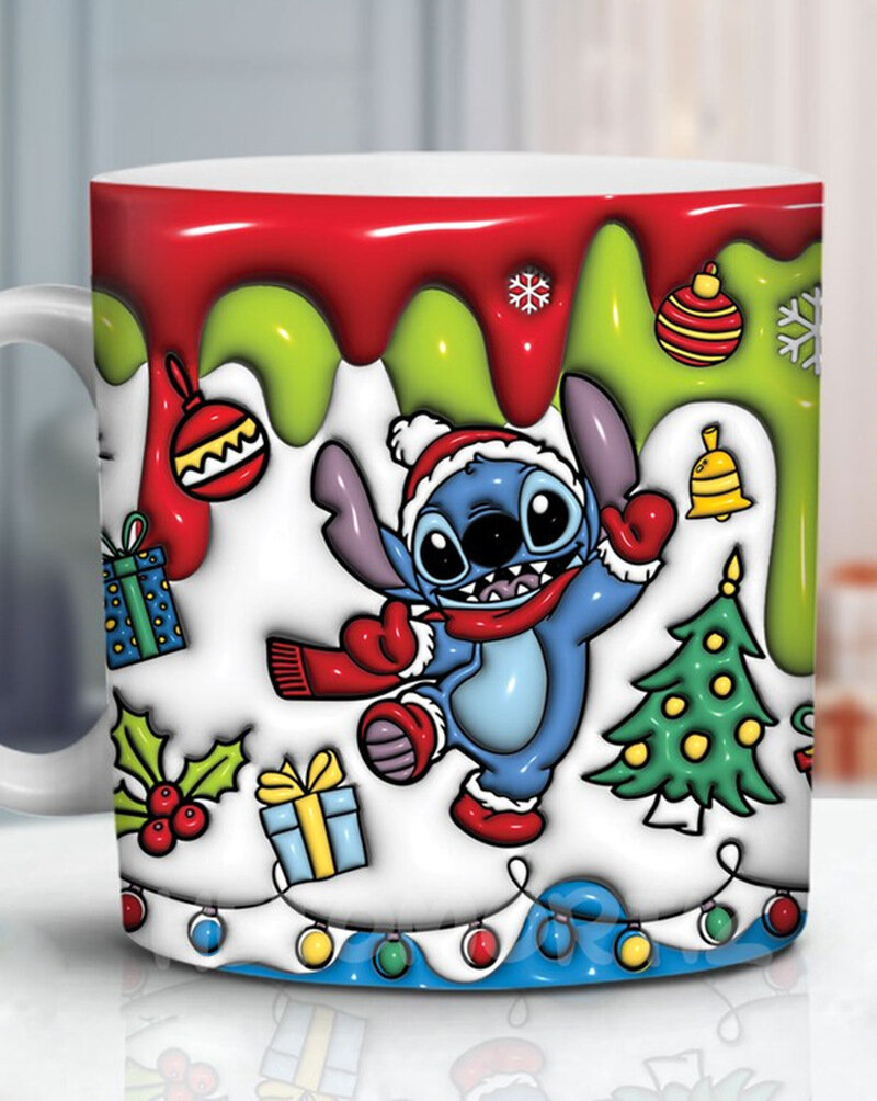 3D Stitch Керамическая чашка для кофе со следами от кофе Чашка для чая Alien Baby Baby Новый рождественский подарок
