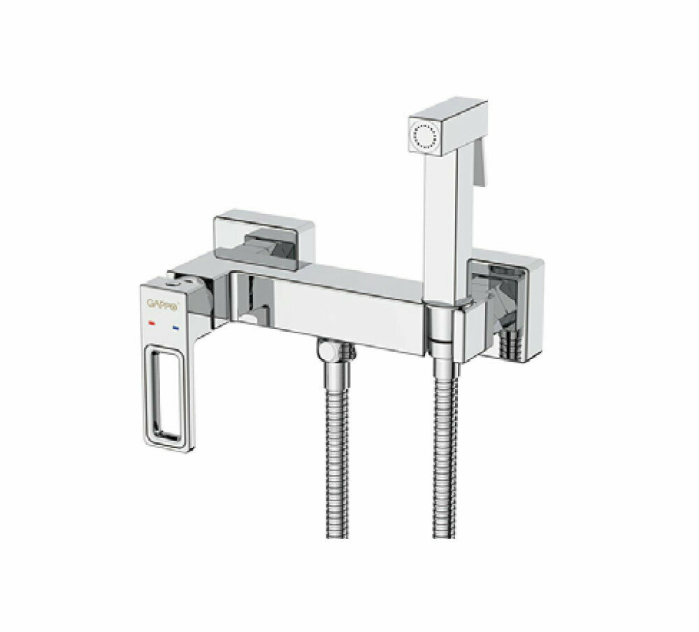 Гигиенический душ с настенным смесителем GAPPO Futura G2017 хром