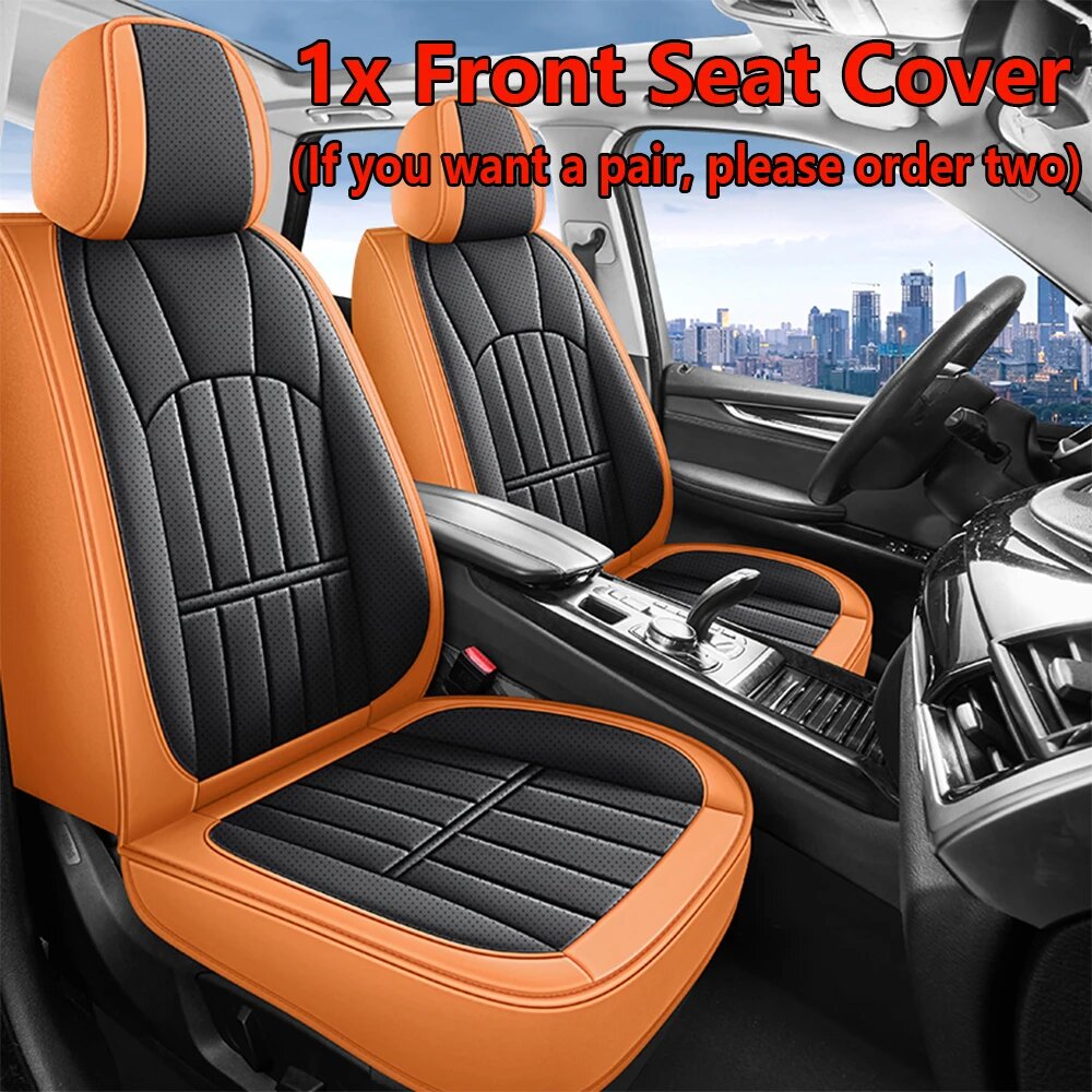 Кожаные чехлы на сиденья для Mitsubishi Pajero 4, 2 Sport Outlander xl, asx, Montero, аксессуары для Lancer 9, 10, Carisma orange Front