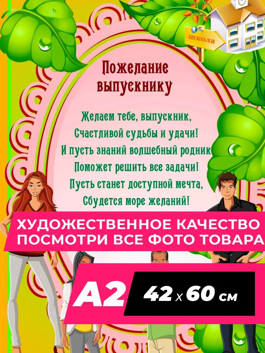 Постер на выпускной на стену A2, матовая фотобумага премиум качества