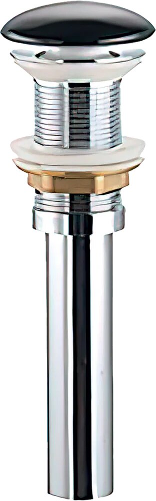 Донный клапан для раковины Art&Max AM-201BV-MB без перелива, черный, матовый, с системой клик-клак, керамический