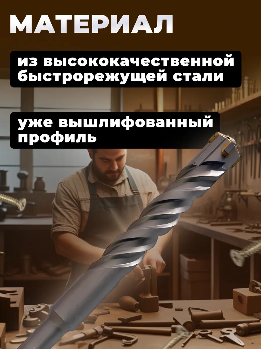 Бур (сверло) SDS-plus 10х150х210 мм GEPARD Quadro-x (GP1210-210)
