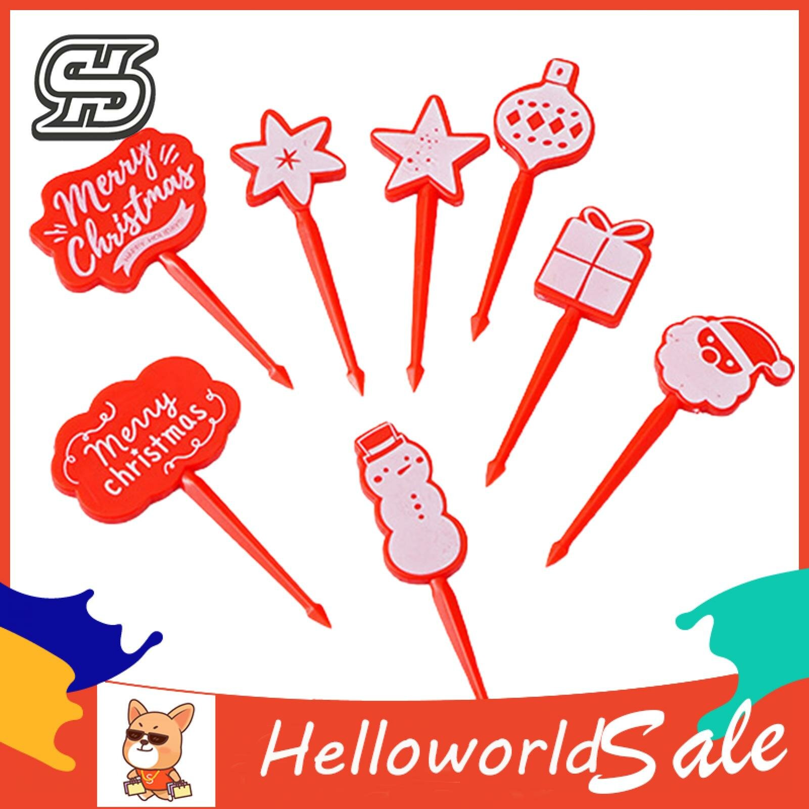Зубочистки для торта HelloWorld Экологичные палочки для украшения рождественского бэнто