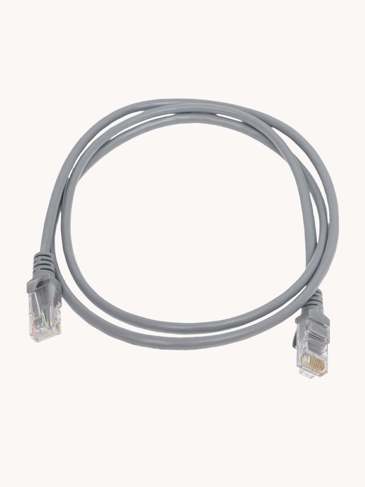 Патч-корд, интернет кабель, UTP Cat.5E RJ45, ССА, серый, 1 м,
