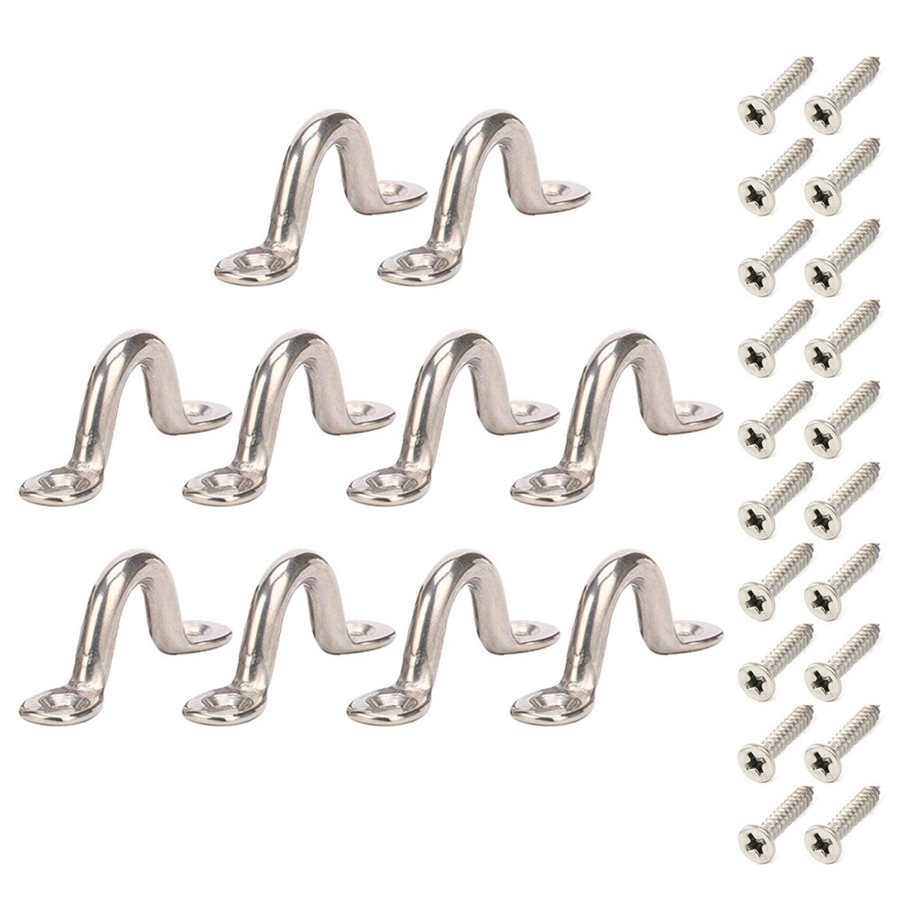 Стяжные Ремни из Нержавеющей Стали 316 с Винтами для Крепления Верхней Части Лодки к Проушине 8шт /10шт