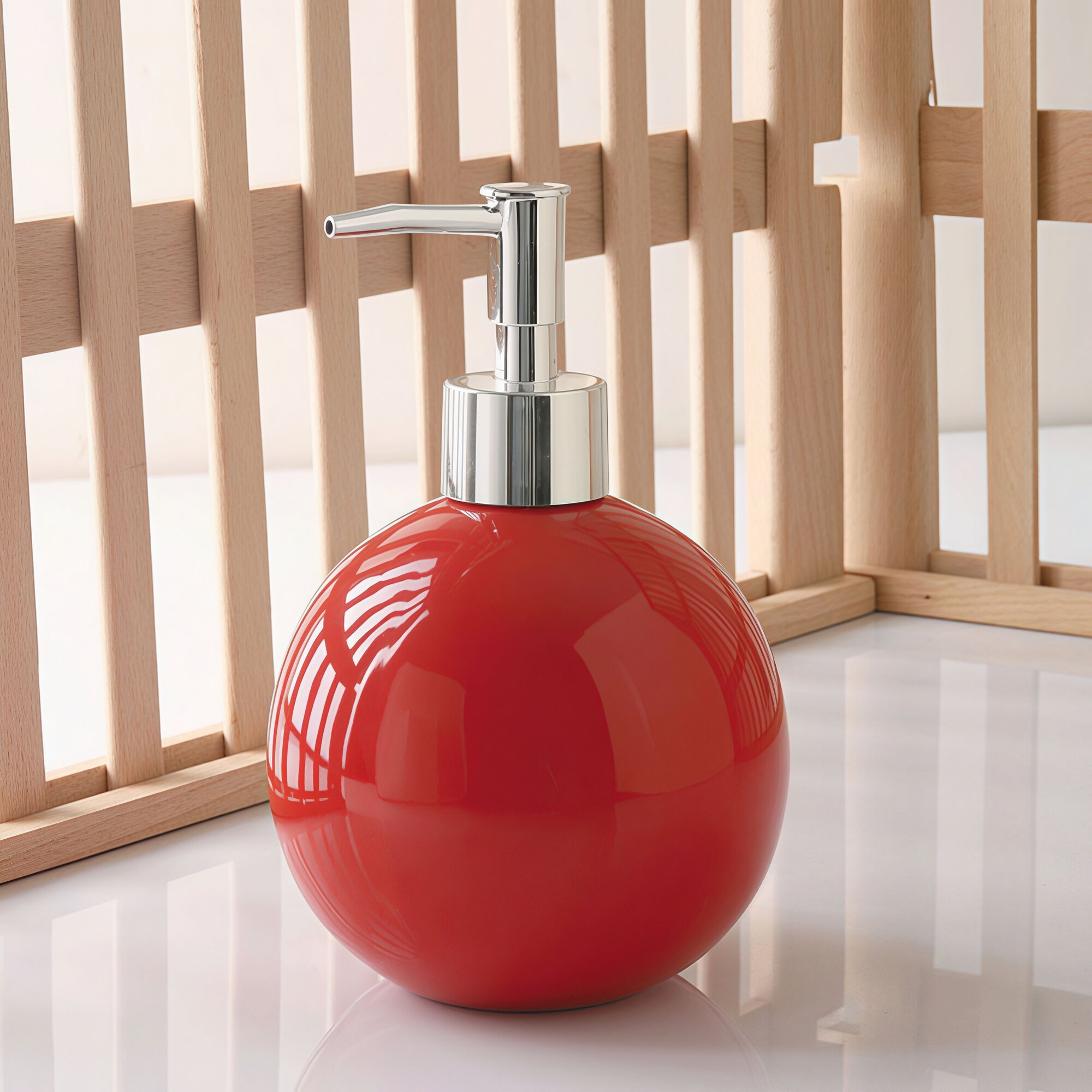 Мыльница-дозатор Red, керамика, для мыла, цвет красный, 550мл