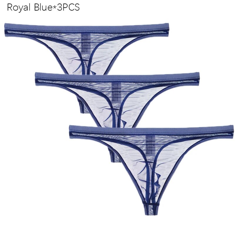 Мужские стринги синие Royal Blue, 3 шт.
