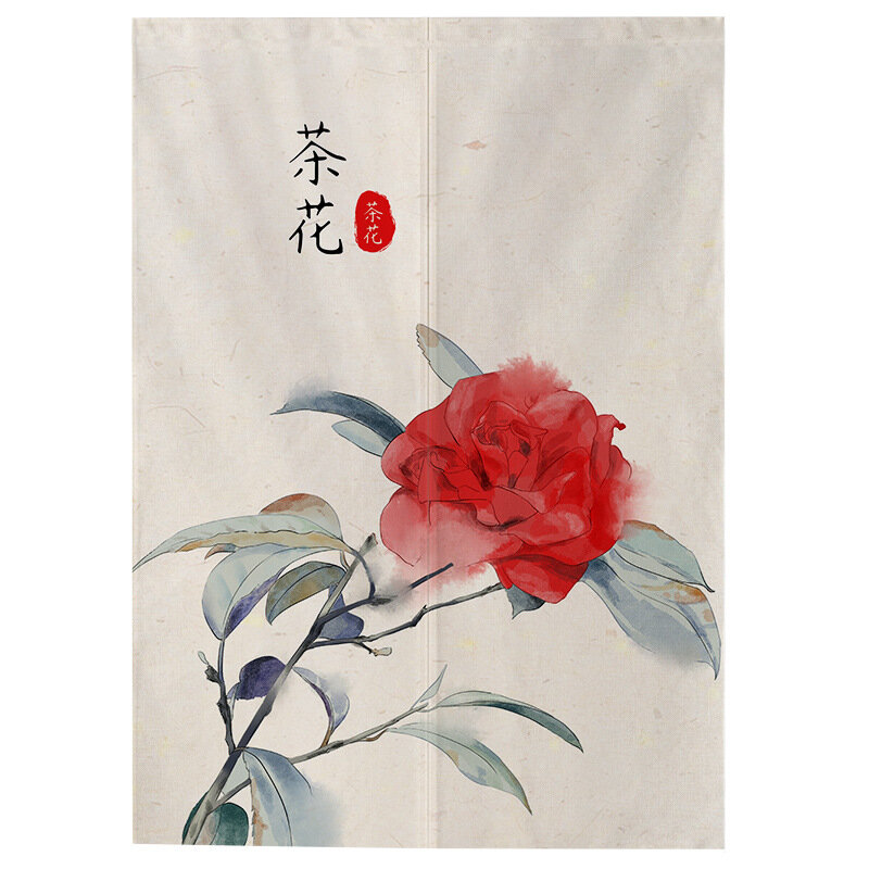 Дверная занавеска в китайском стиле, перегородка-занавеска, кухонная занавеска, домашняя полудлинная тканевая занавеска для спальни, тканевая занавеска в китайском стиле, подвесная занавеска без сверления.