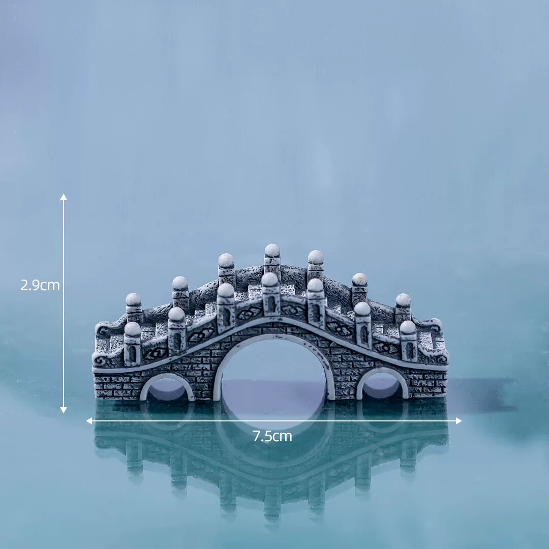 Китайский стиль искусственного каменного арочного моста для миниатюрного сада, отдельный декоративный элемент для