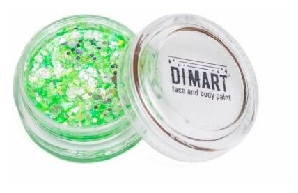 Крем-блёстки DIMART 10гр. "Зелёный шартрез"