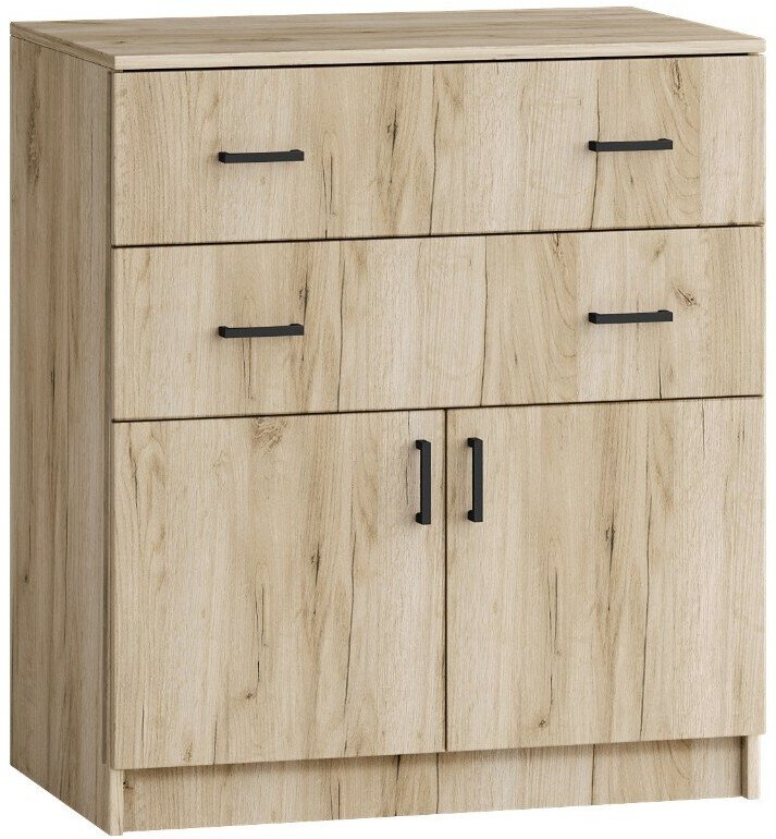 Комод для одежды Бард 14, Легкомаркет, ЛДСП, цвет дуб крафт серый, 60х89х50, 2 ящика/двери