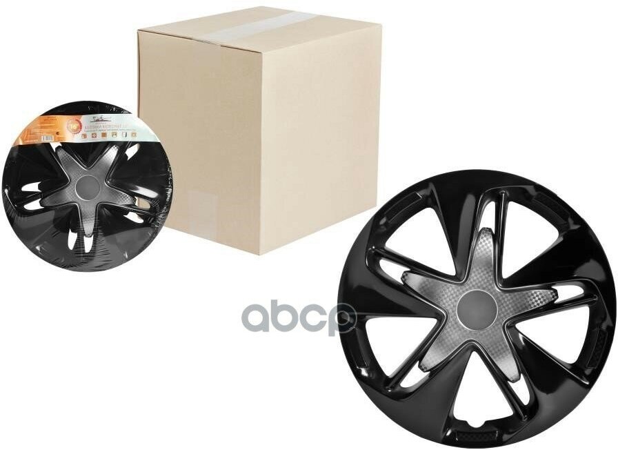 Колпаки колесные 16 Супер Астра Т серебристый/черный карбон компл. 2 шт. (AWCC-16-05) AIRLINE арт. awcc-16-05