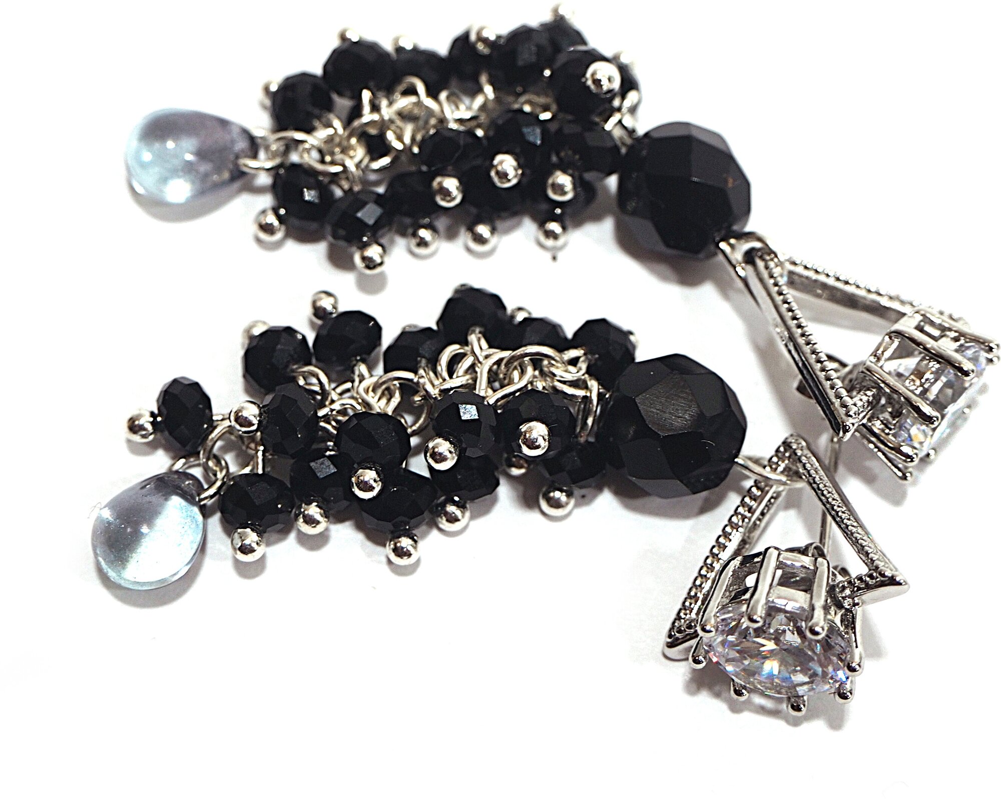 Серьги с подвесками, стекло