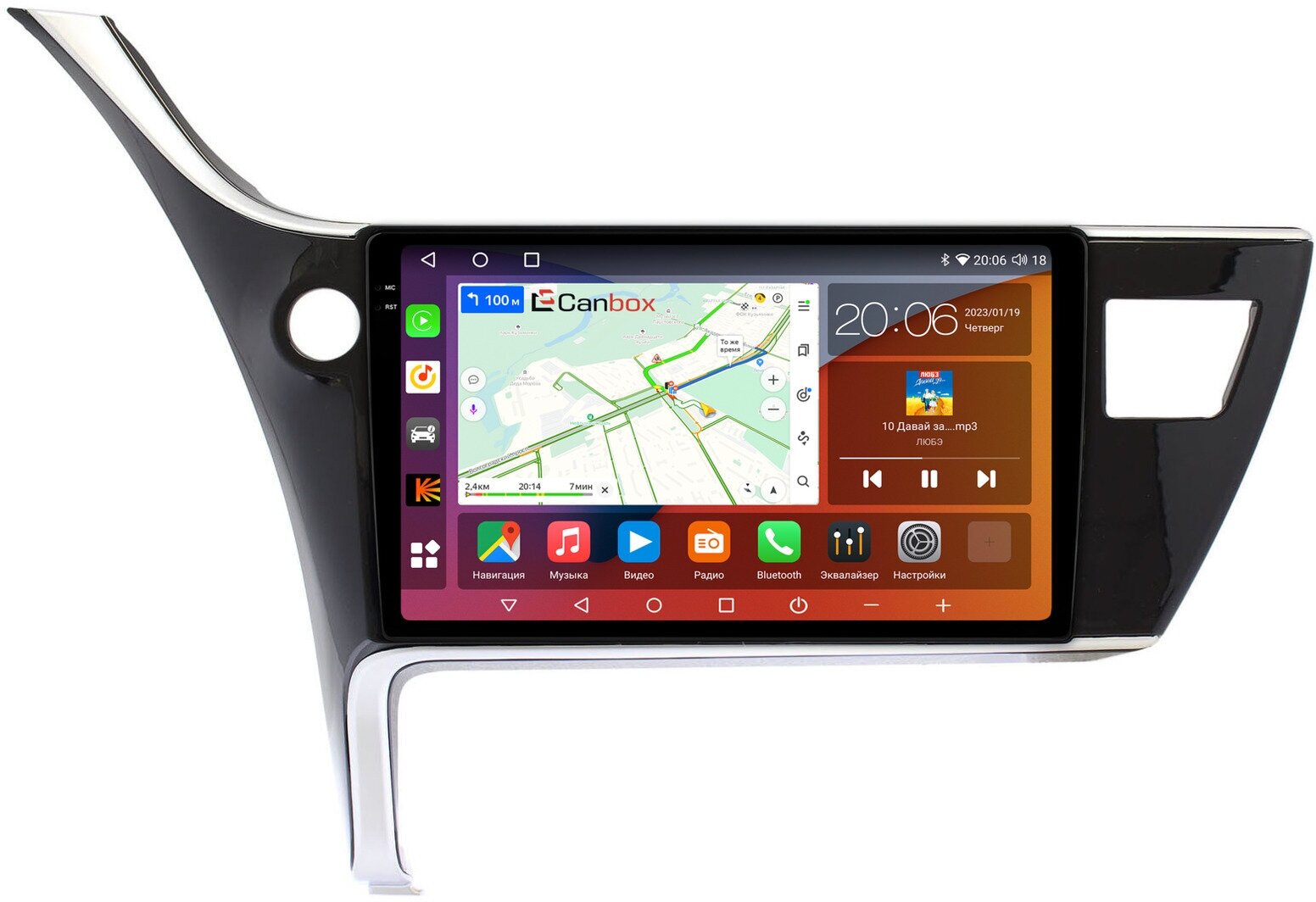 Штатная магнитола Canbox Logic-i3 2K 5734-10-1135 Toyota Corolla (E160/E170/E180) 2015-2024 (авто без камеры, тип 1, китайский рынок) Android 11 (4G-S
