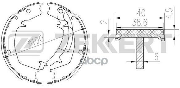 Колодки Стояночного Тормоза Барабанные Hyundai Elantra Iv 05- Santa Fe 01- Sonata Iv 98- Tucson Zekkert арт. bk-4451