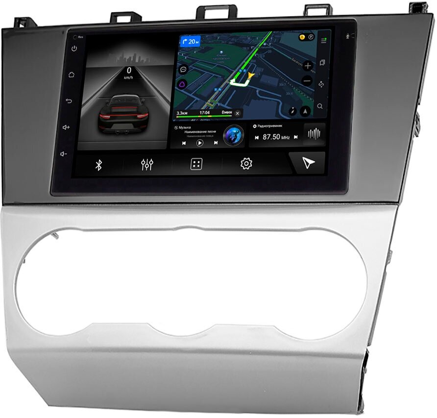 Штатная магнитола Subaru Forester 4, Impreza 4 2011-2016, XV, Crosstrek 2015-2017, WRX 2016-2021 (глянец черный, серебро) Canbox M-Line 9863-RP-11-662