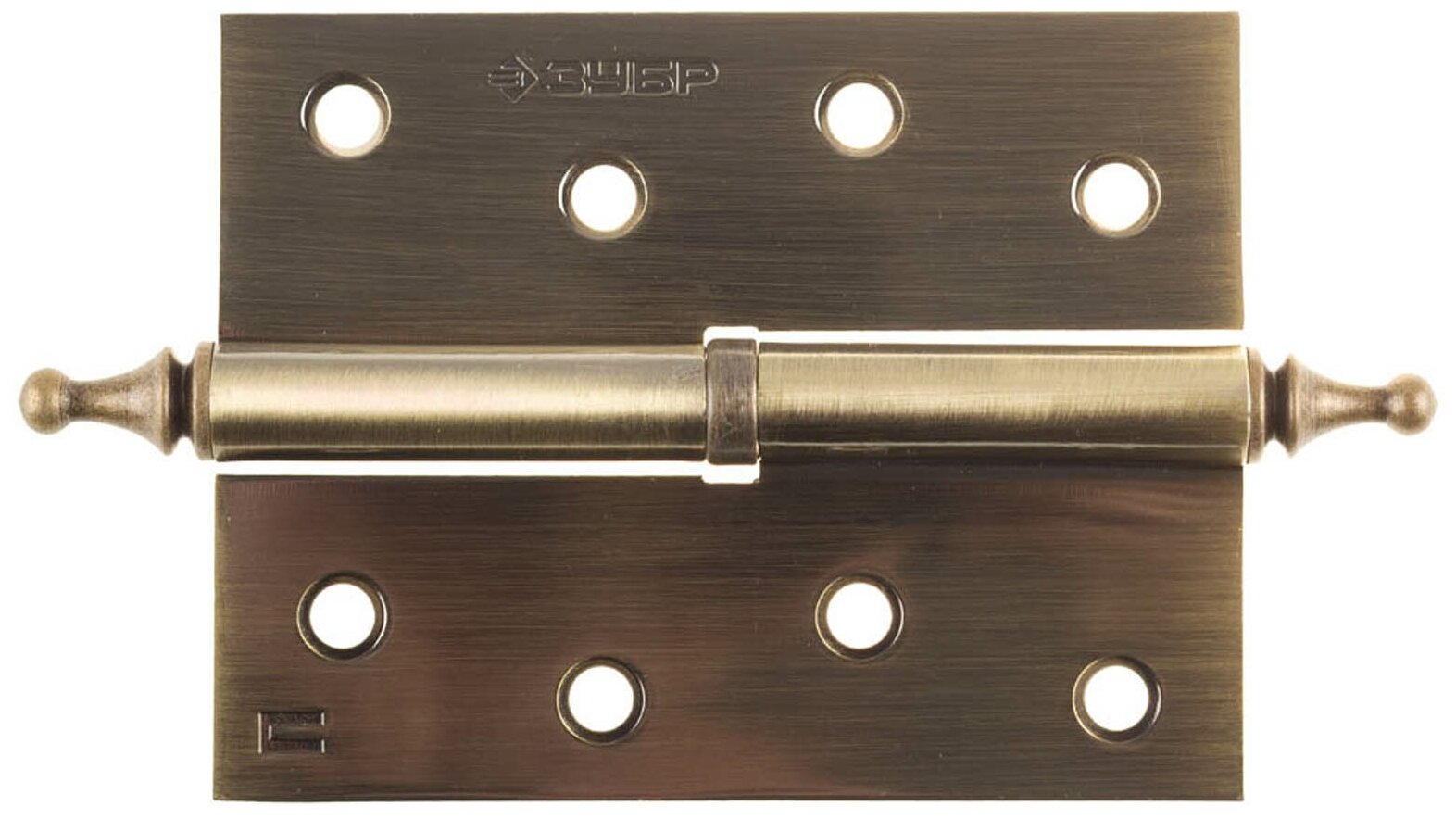 Дверная разъемная петля ЗУБР правая, 100x75x2.5мм, 2шт, старая латунь 37605-100-5R