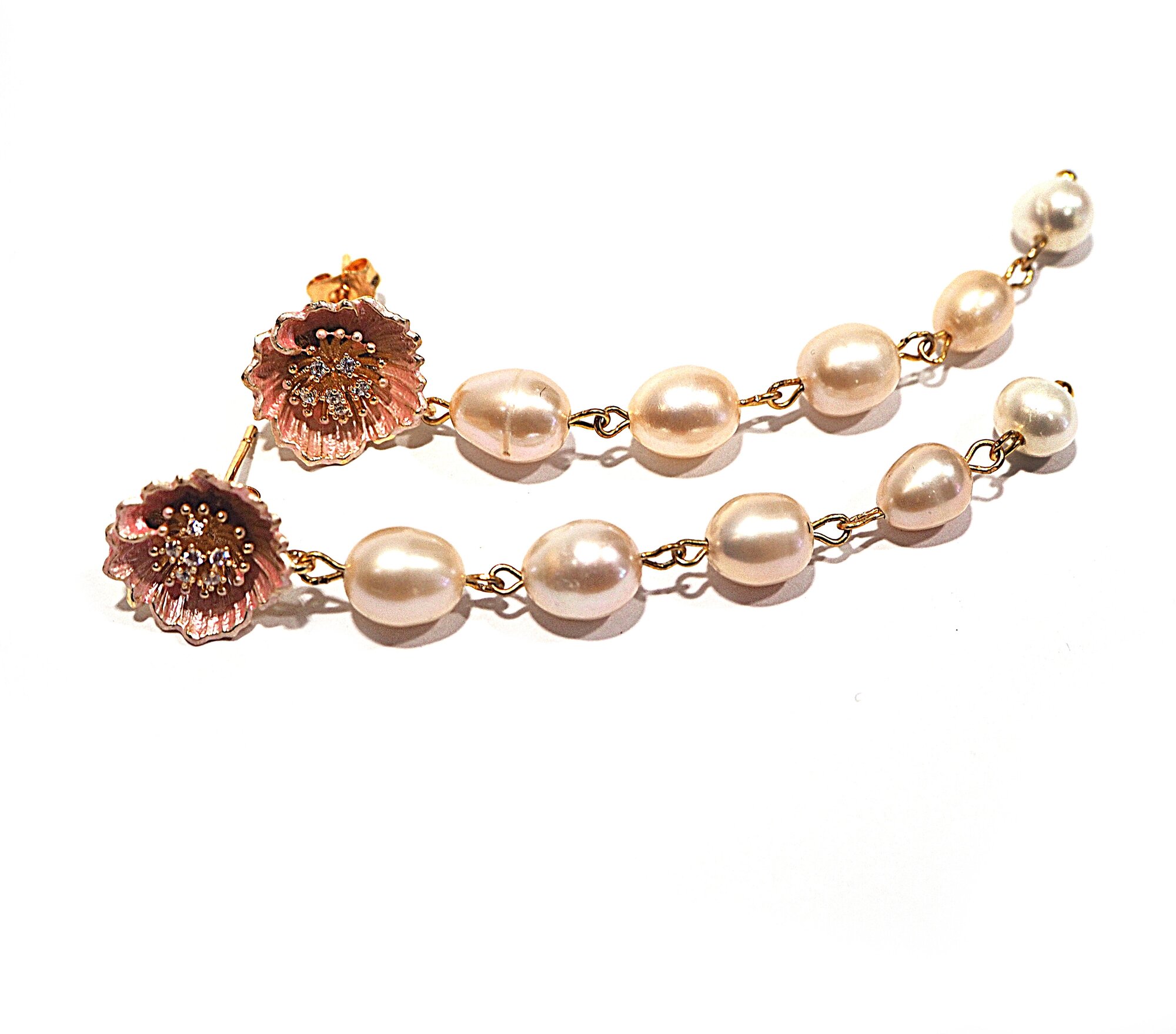 Серьги с подвесками, цепочки Милор, жемчуг пресноводный культивированный, жемчуг пресноводный, жемчуг культивированный