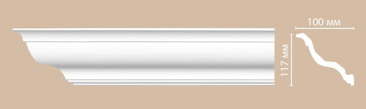 Плинтус потолочный гладкий DECOMASTER DP-356 (117*100*2400мм)