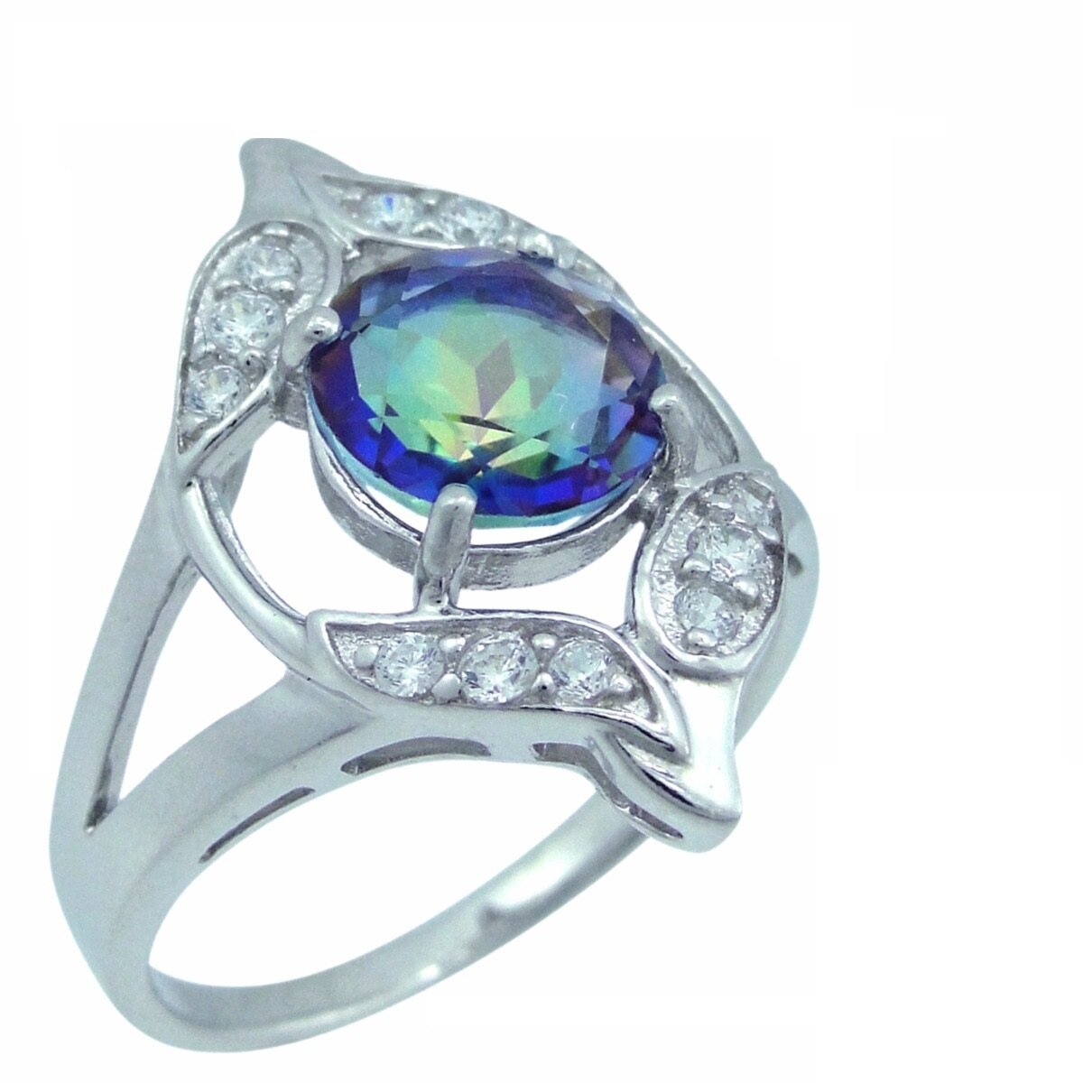 Кольцо тонкое Balex, серебро, 925 проба, родирование, кварц, фианит