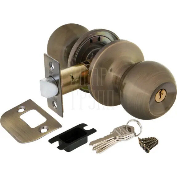 Ручка Punto (Пунто) защелка DK672 PB-ET (6072 PB-E) (кл./фик.) бронза