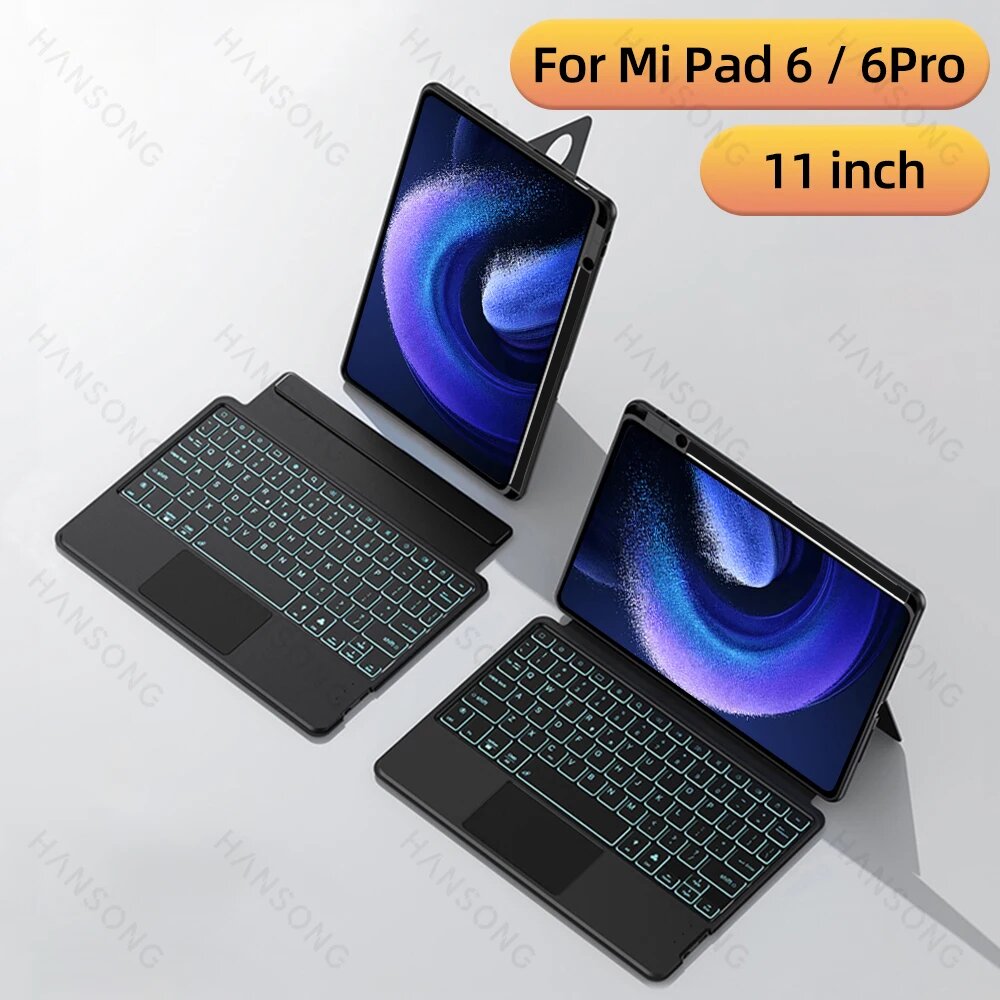 Hansong Магнитная клавиатура для Xiaomi Mi Pad 5/5 Pro/Mi Pad 6/6 Pro Spanish, Mi Pad 6-6 Pro 11 in