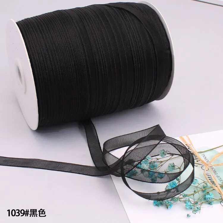 Ленты органза мerylover 10 мм 10 м Бирюзовый, black