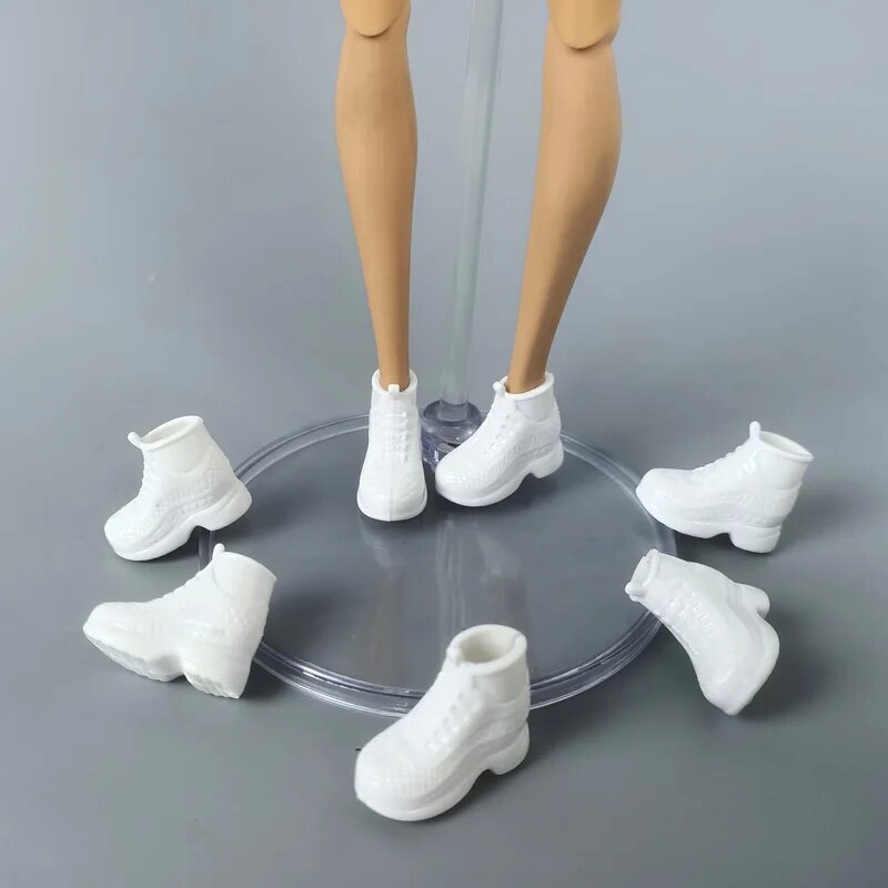 5 пар/лот, разноцветные кроссовки, туфли на высоком каблуке на плоской подошве для куклы Барби, повседневная одежда, модная обувь для кукол 11,5 дюйма, аксессуары, игрушки