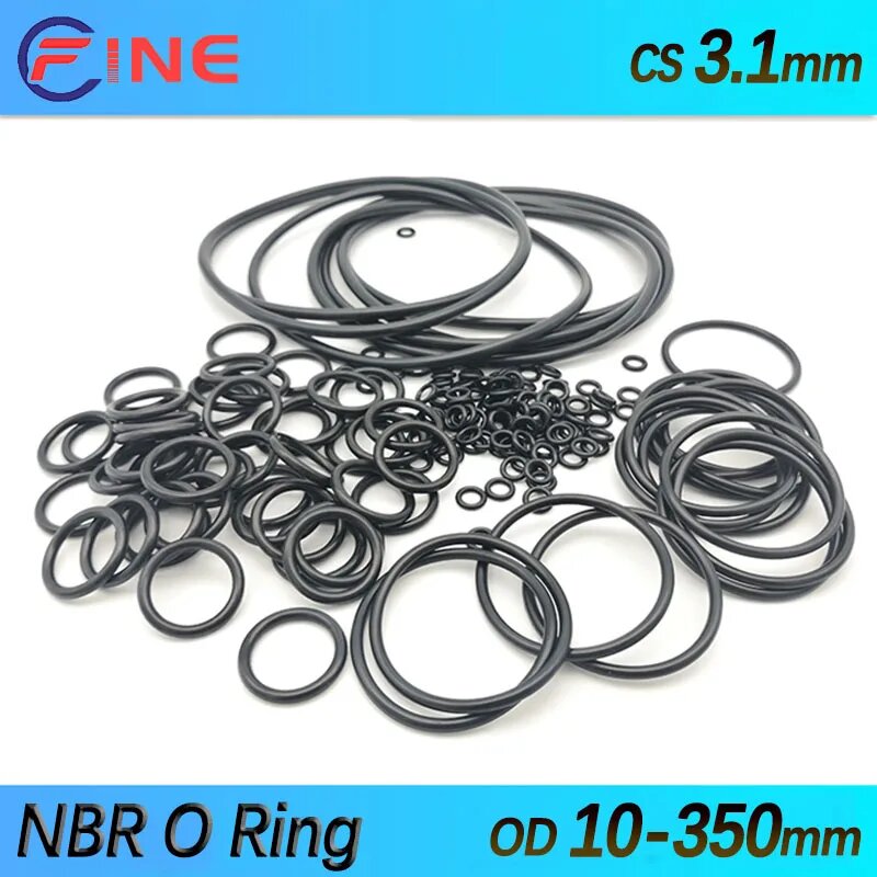 Черные уплотнительные кольца NBR 10-350мм OD 53mm(5Pcs)