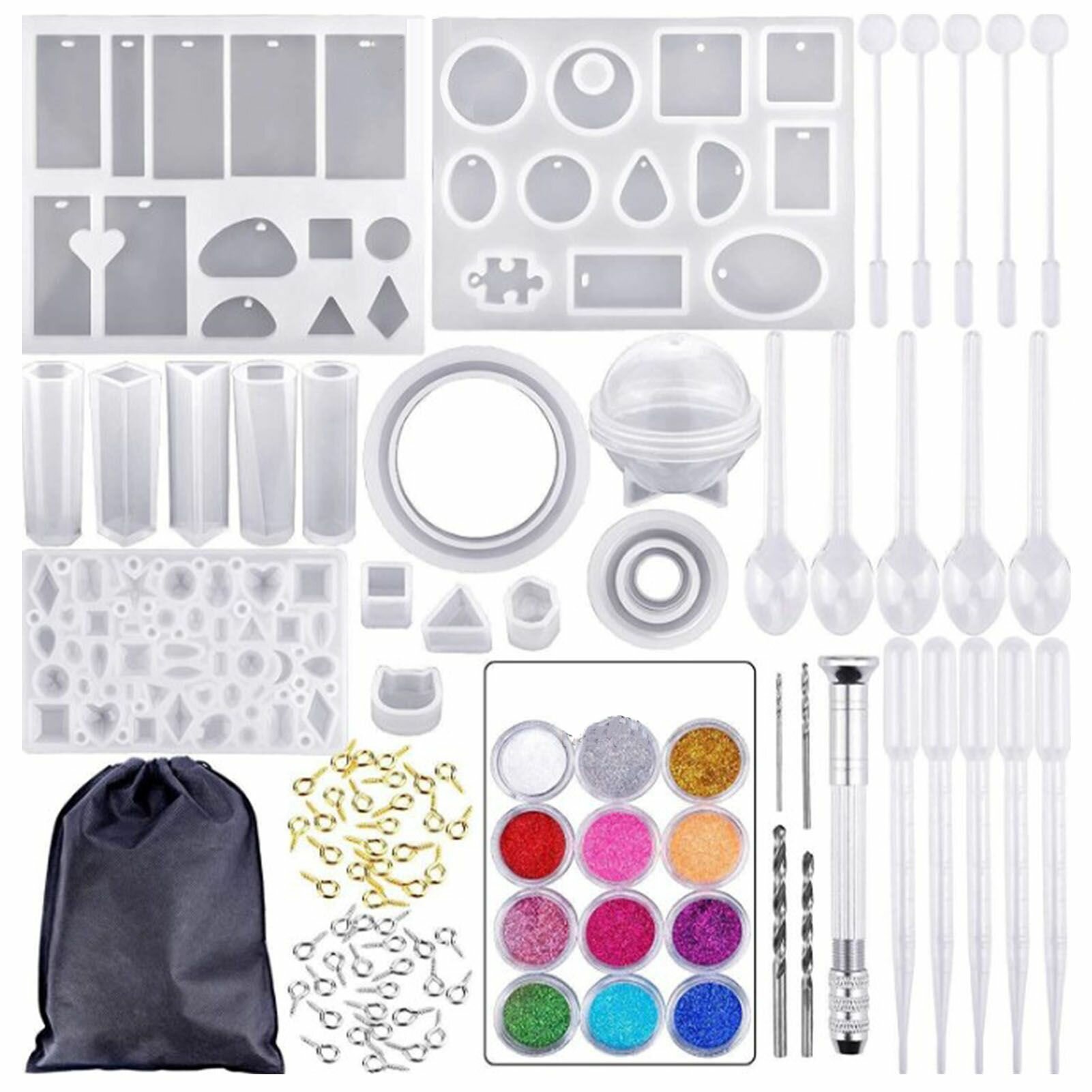83 шт, набор для изготовления ювелирных изделий из эпоксидной смолы, мягкий силиконовый устойчивый к разрыву широко используемый набор силиконовых форм для литья для подвески сделай сам
