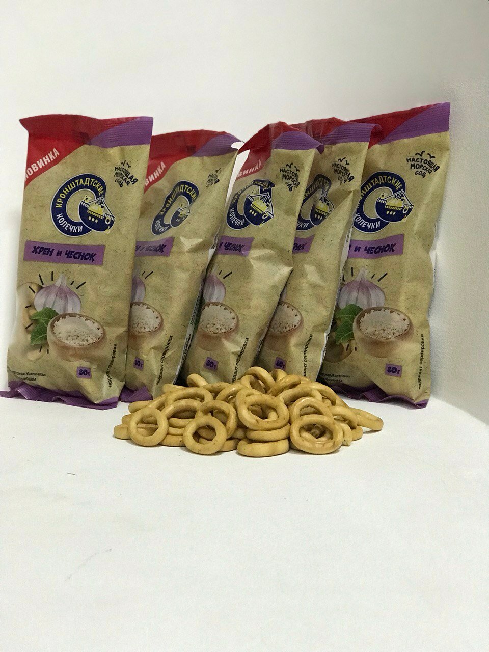 Сушки Кронштадские колечки с чесноком и хреном