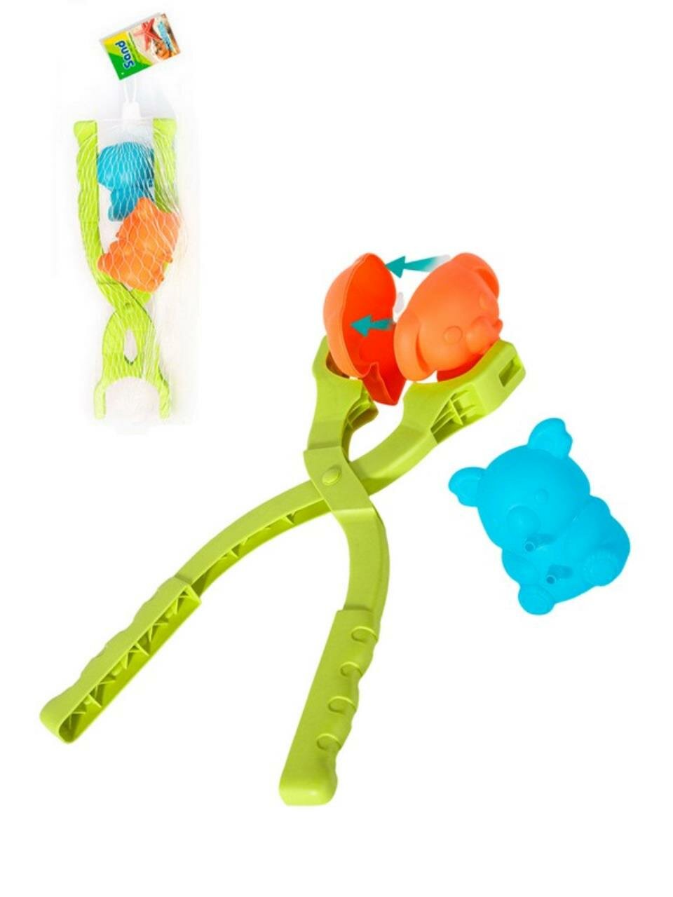 Форма для снега (2 формочки, пластик, цвет в ассорт, в сетке) СЛ-5608, (Рыжий кот)