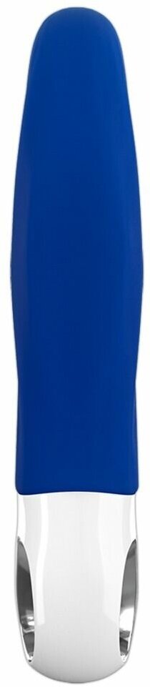 Синий вибратор с клиторальным отростком Lady Bi - 22,1 см.