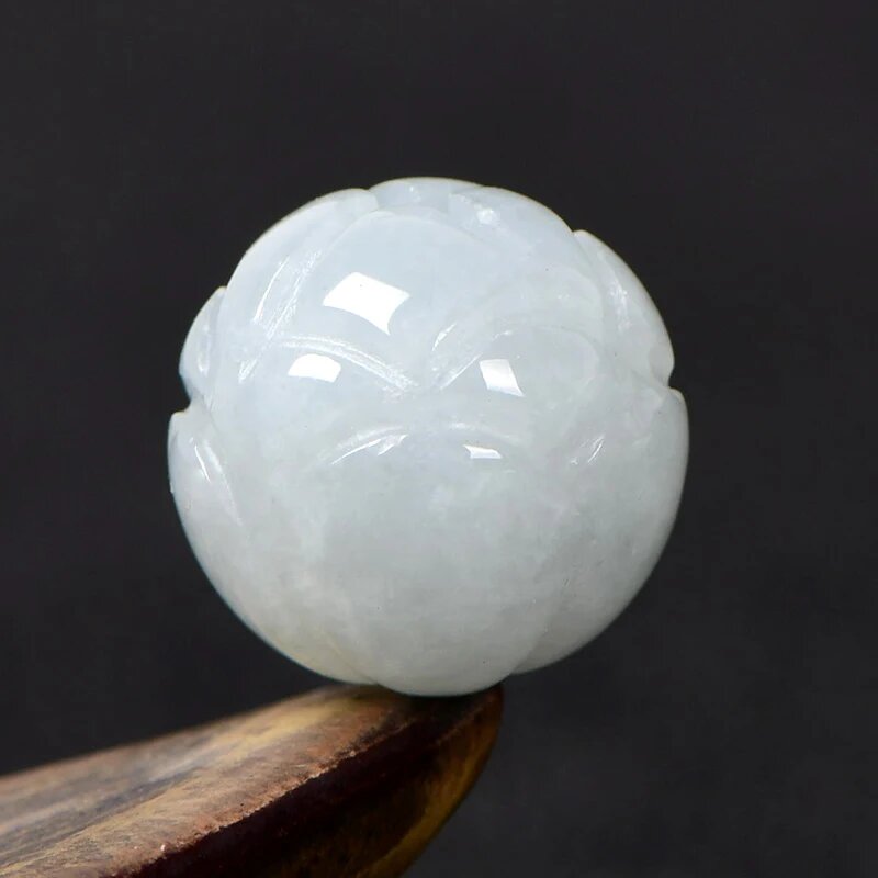 Бусина из жадеита нефрит, лотос, 13mm