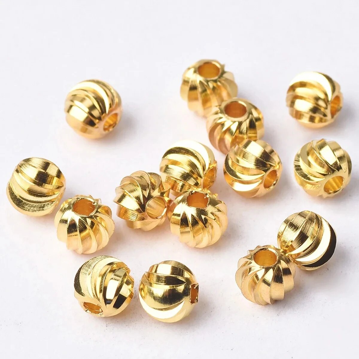 Бусины Dreamzeal латунные круглые золотистые 3-8 мм 4mm 100pcs, Gold Color